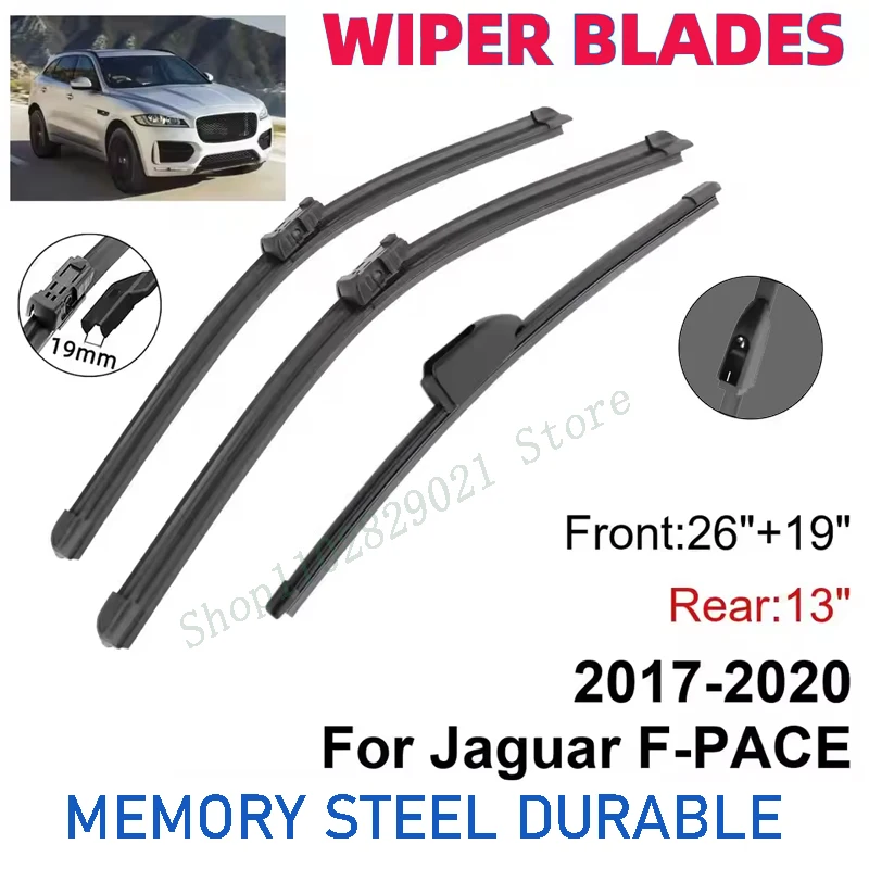 3PCS For Jaguar F-PACE 2017-2020 26" + 19"+ 13" Front Rear Wiper Blades ...