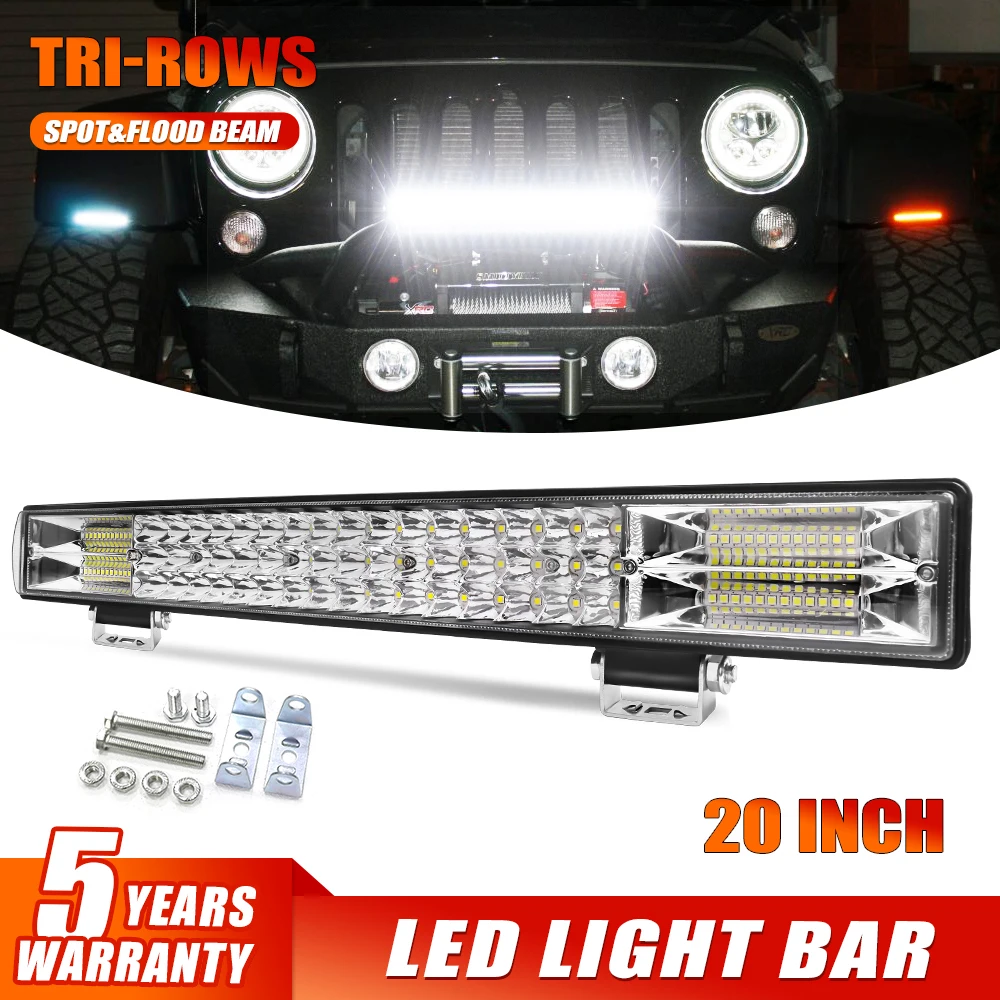 Barre lumineuse LED de travail, projecteur LED combiné, faisceau large ...