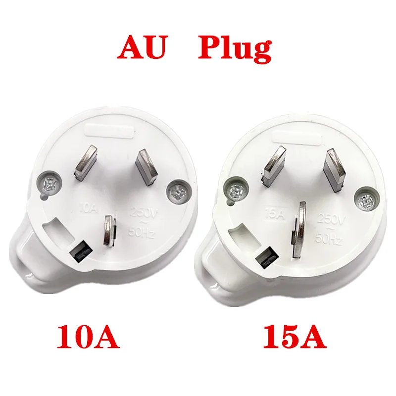 White AU NZ Plug Adaptor Assembled Rewireable Male Wire Socket Outlet 3 ...