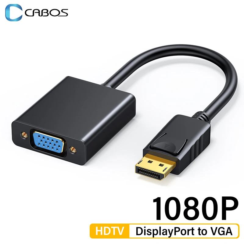 1080P-Displayport-to-VGA-Converter-Video-Audio-Cable-Display-Port-for ...