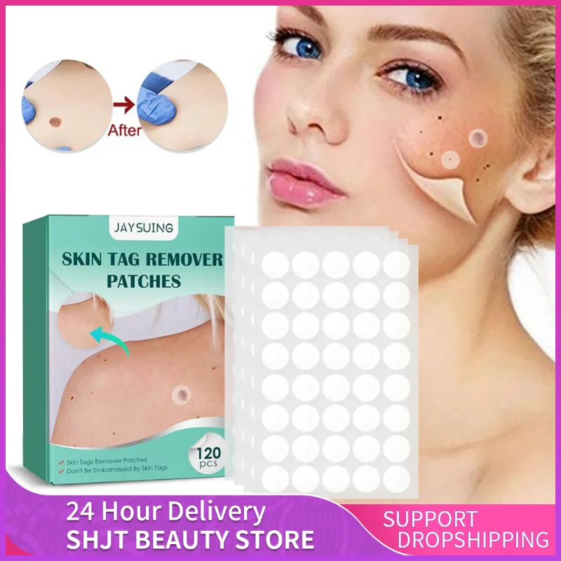 120pcs Wart Tag Remover Patch Facial Acne Pimple Patches Skin Tag Mole ...