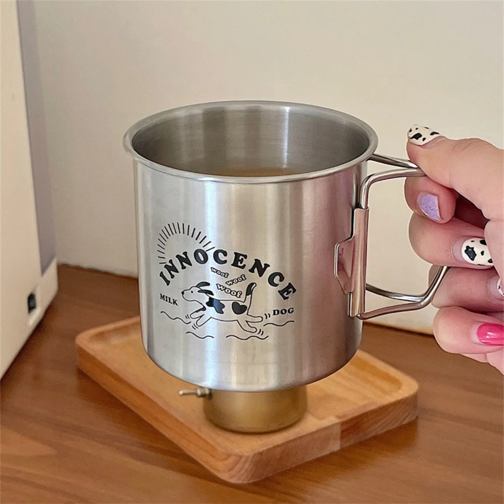 Ins Stainless Steel Travel Camping Breakfast Coffee Mug 350ml Heat ...