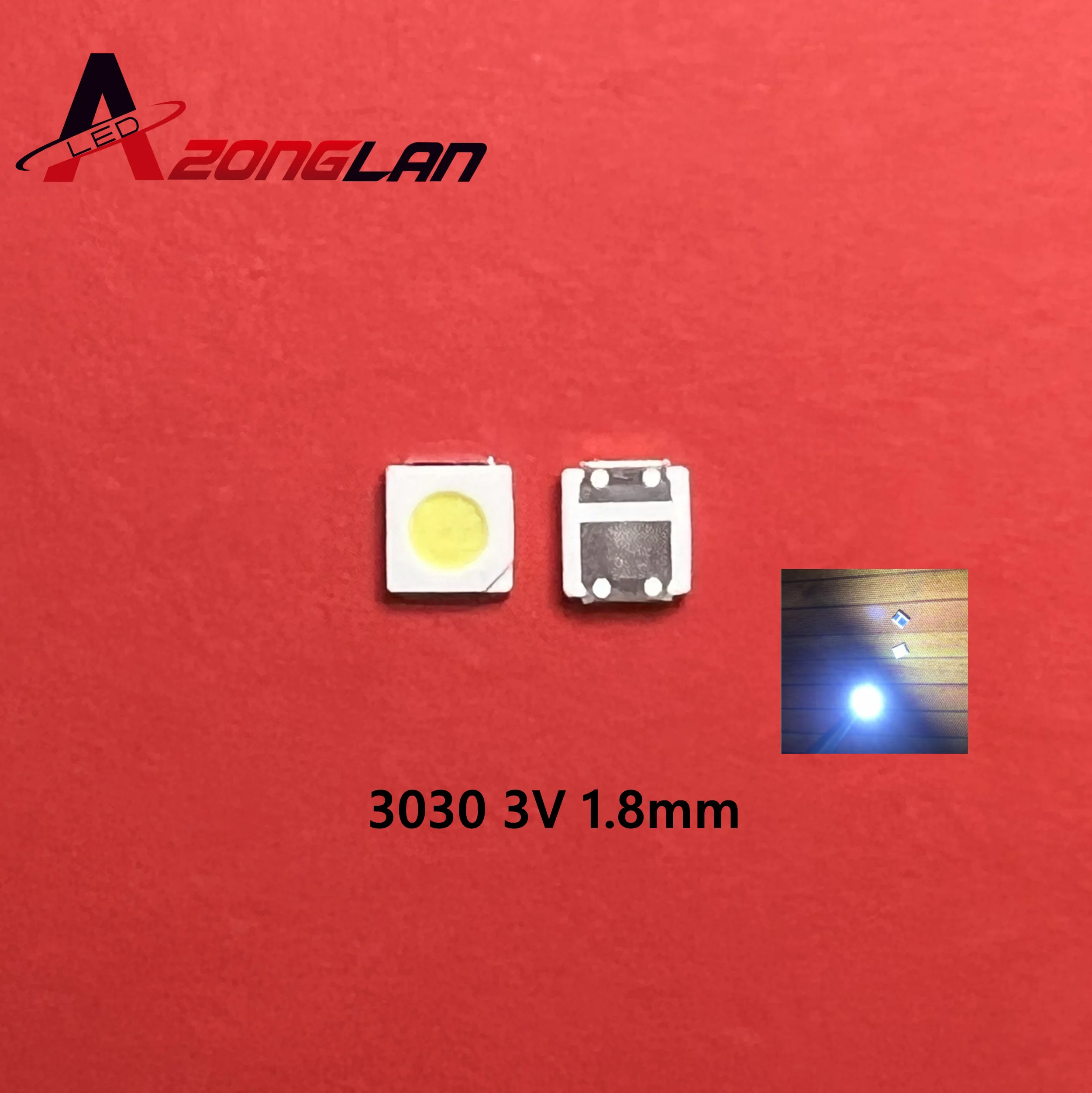 1000PCS/LOT For lextar LED Backlight 1W 3030 3V 1.8mm Cool white 80 90LM TV Application new ...