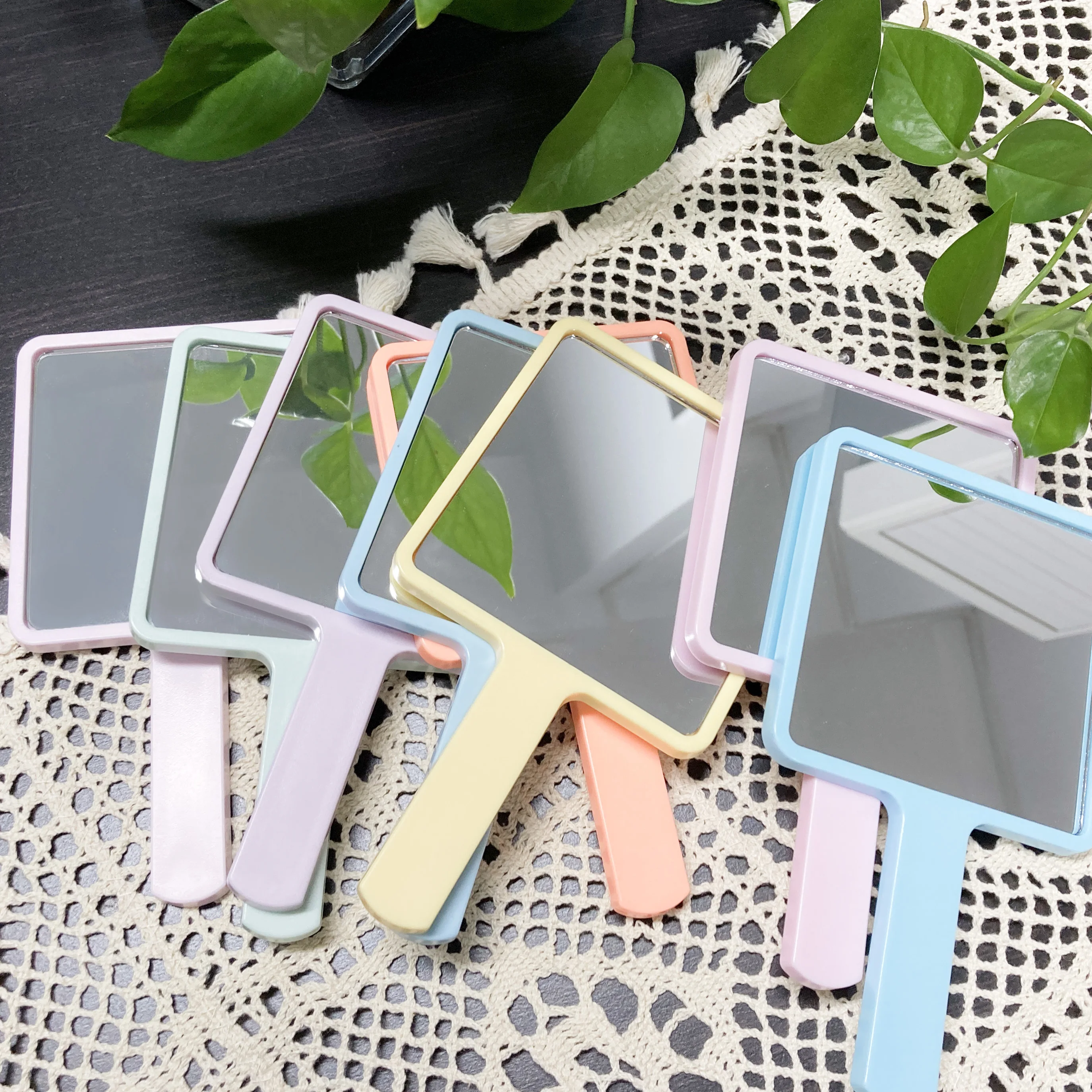 Custom Logo Handheld Single Sided Makeup Mirror, Square Compact Beauty ...