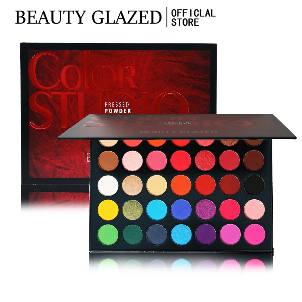 BEAUTY-GLAZED-Paleta-de-sombras-de-ojos-35-colores-mate-brillo-Natural ...