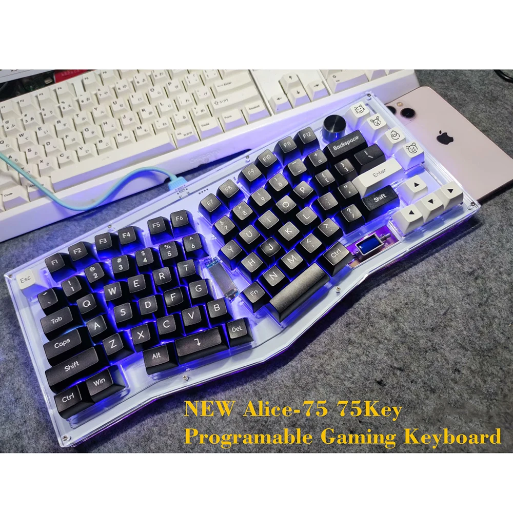VIA Keyboard Kit 75 Key Alice 75 Spring SAolenoid Valve Ergonomics ...