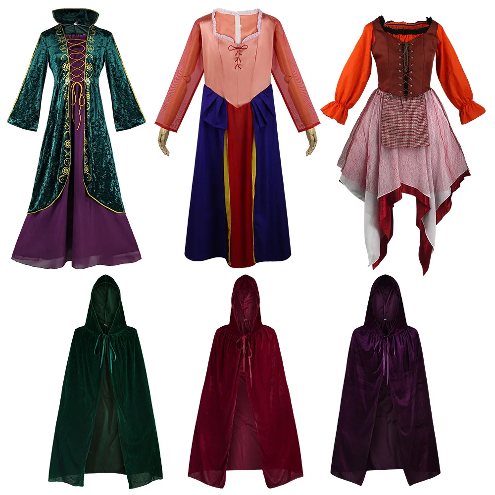 Halloween-Cosplay-Costume-para-Adultos-e-Crian-as-Long-Party-Cape-Witch ...