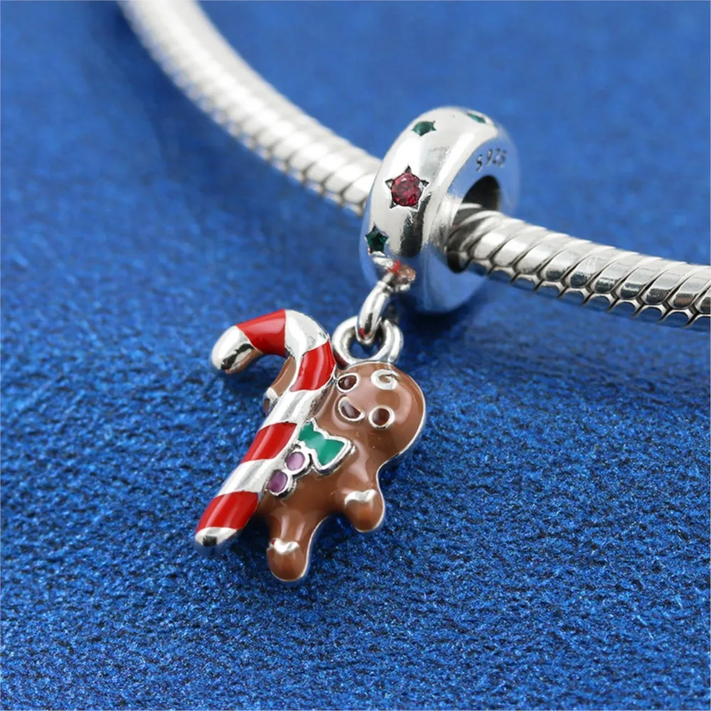 925 Sterling Silver Bead Moments Ginger Bread Man Dangle Charm Fit ...