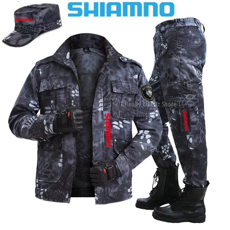 Black-Military-Uniform-Men-Tactical-Fishing-Clothes-Camouflage-Army ...