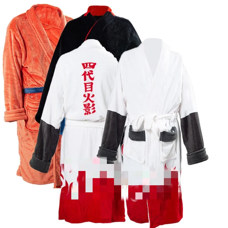 Anime Goku 4th Hokage Robe Namikaze Minato Cosplay Bathrobe Fleece Warm ...