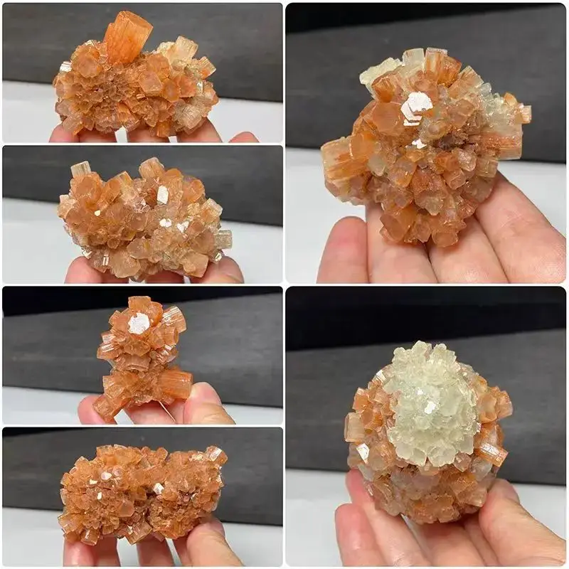 Natural Rare Orange Aragonite Nepheline Rough Group Crystal Cluster ...