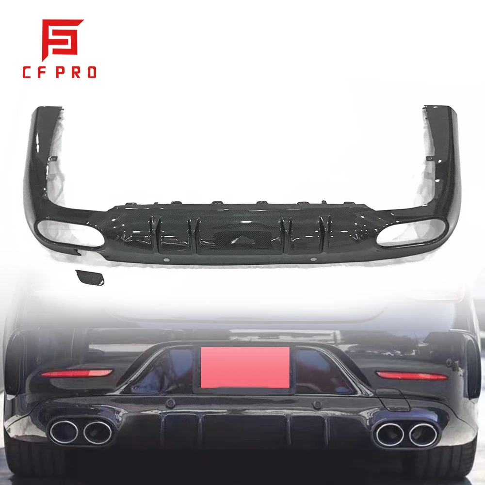 Real-Carbon-Fiber-Rear-Lip-Diffuser-For-Mercedes-Benz-CLS-53-W257-C257 ...