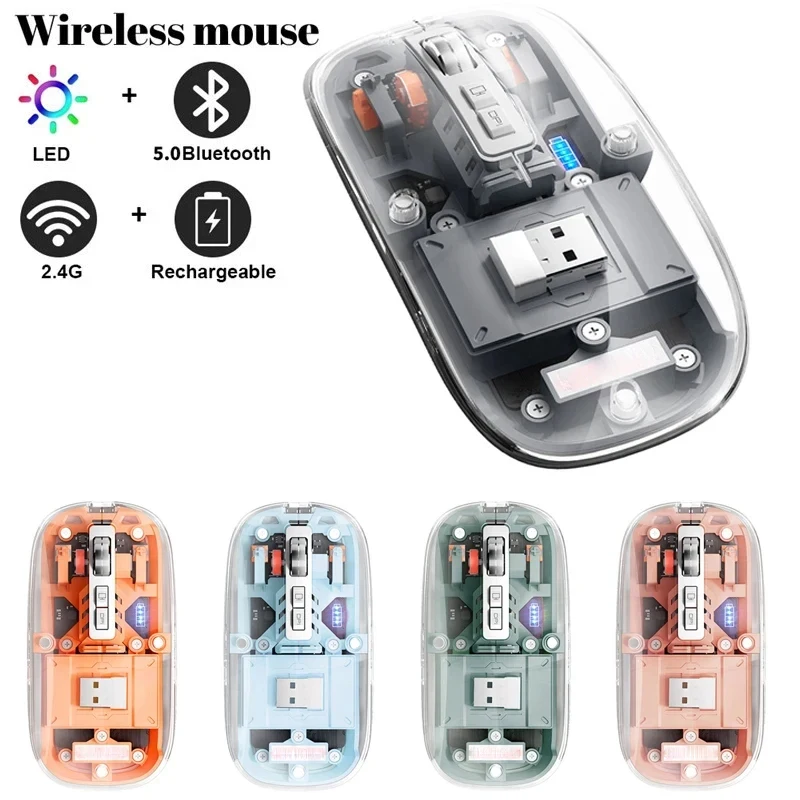 Mouse-mec-nico-leve-sem-fio-RGB-Mouse-transparente-do-escrit-rio-Compat ...