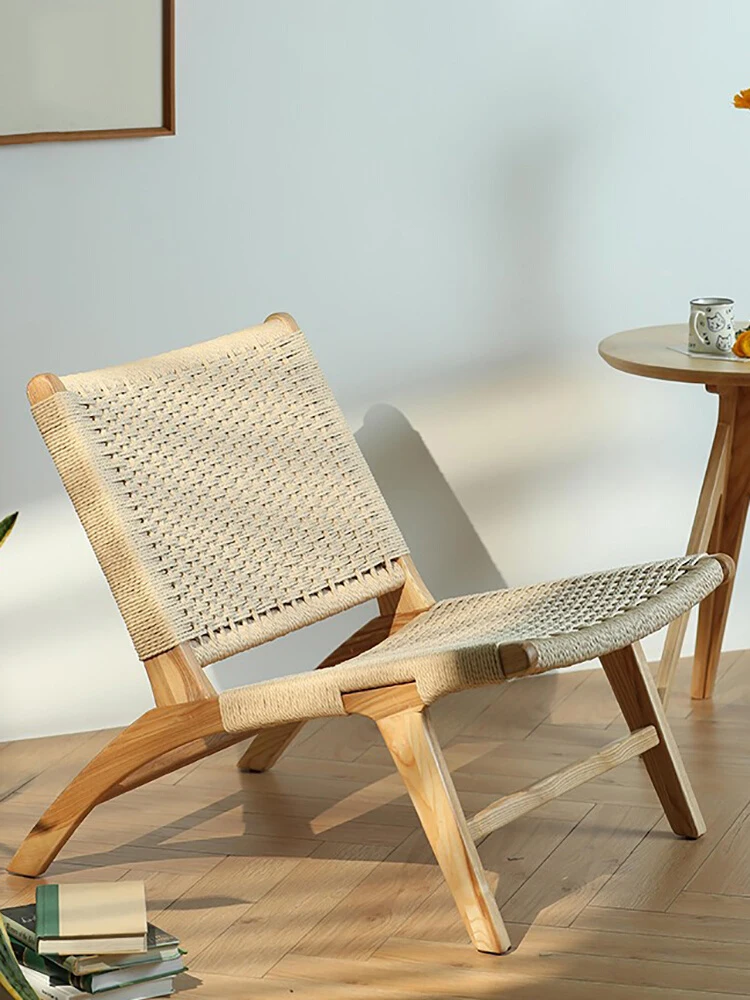 Nordic-Wood-Balcony-Leisure-Chairs-Saddle-Rattan-Chair-Home-Furniture ...