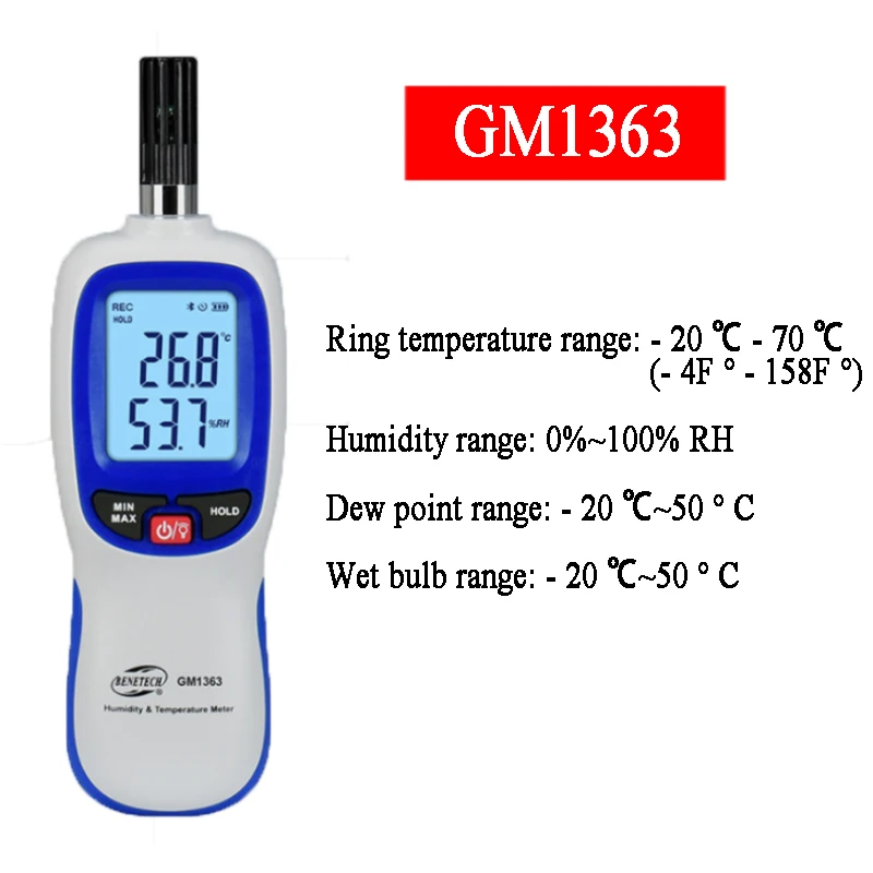 Gm1363 Handheld Temperature And Humidity Meter Industrial Laboratory ...