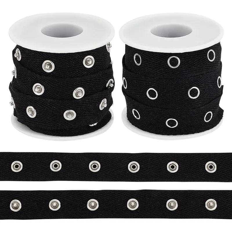 5-Yards-Sewing-Snap-Button-Tape-Trim-21mm-Wide-Metal-Snap-Tape-Black ...