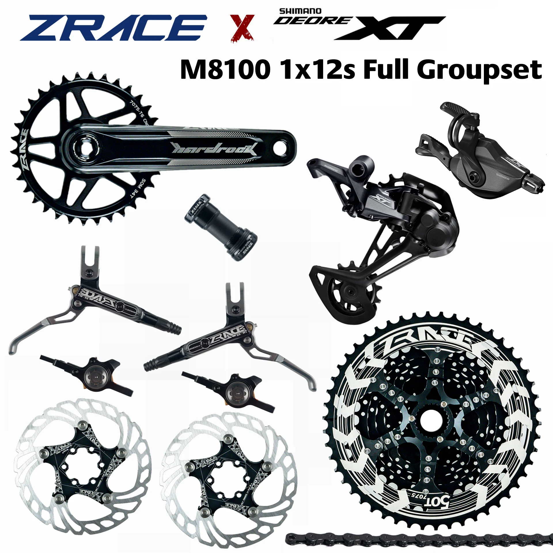 Deore-XT-M8100-SL-M8100-R-RD-M8100-SGS-ZRACE-M1-Brake-Hardrock-Crankset ...