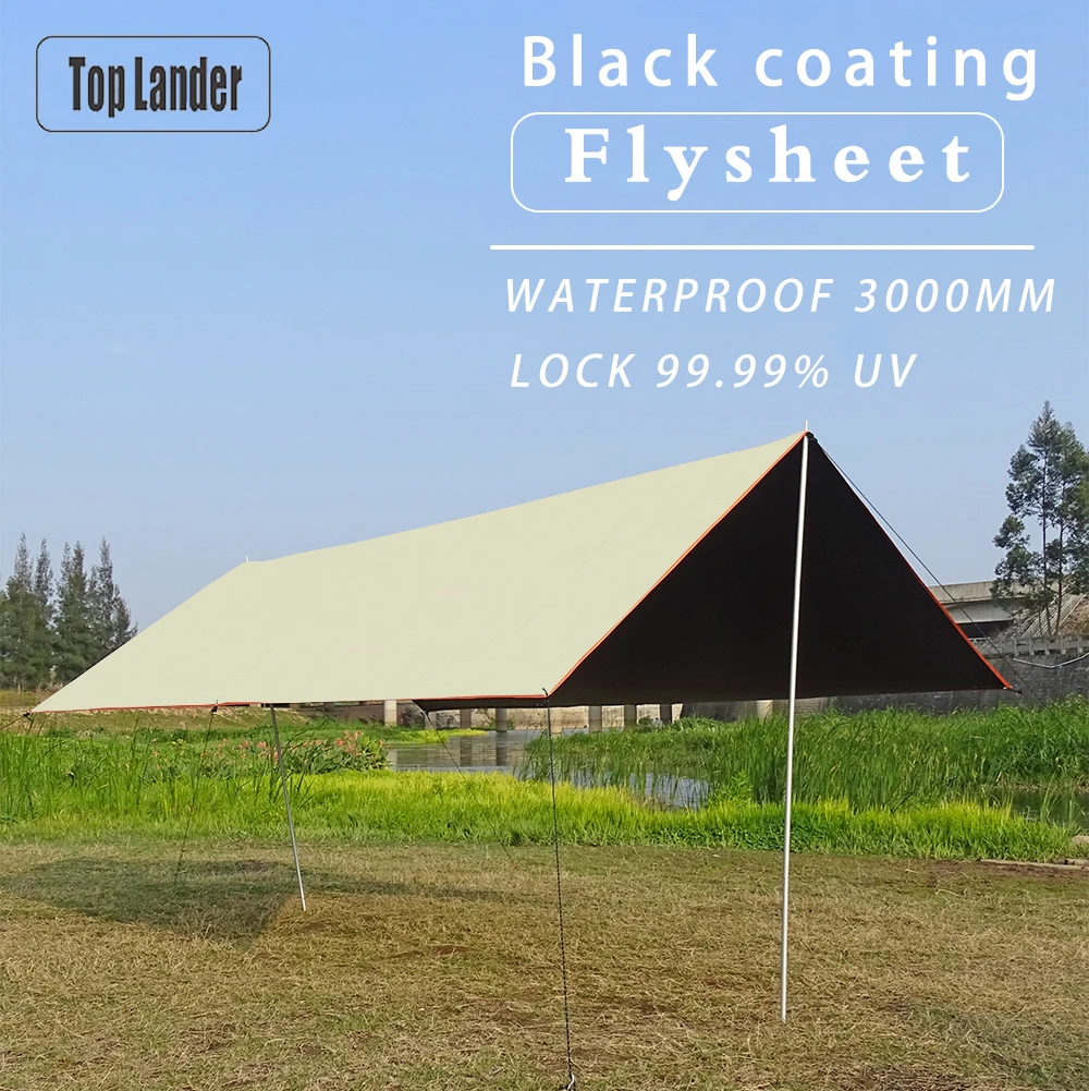 3x3-3x4-Black-Coating-Tarp-Camping-UV50-Black-Coated-Flysheet ...