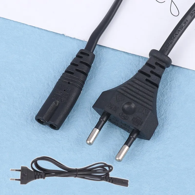 1Pc EU Power Cord EU AC Power Cable Figure 8 C7 To Euro Eu 2Pin AC Plug ...