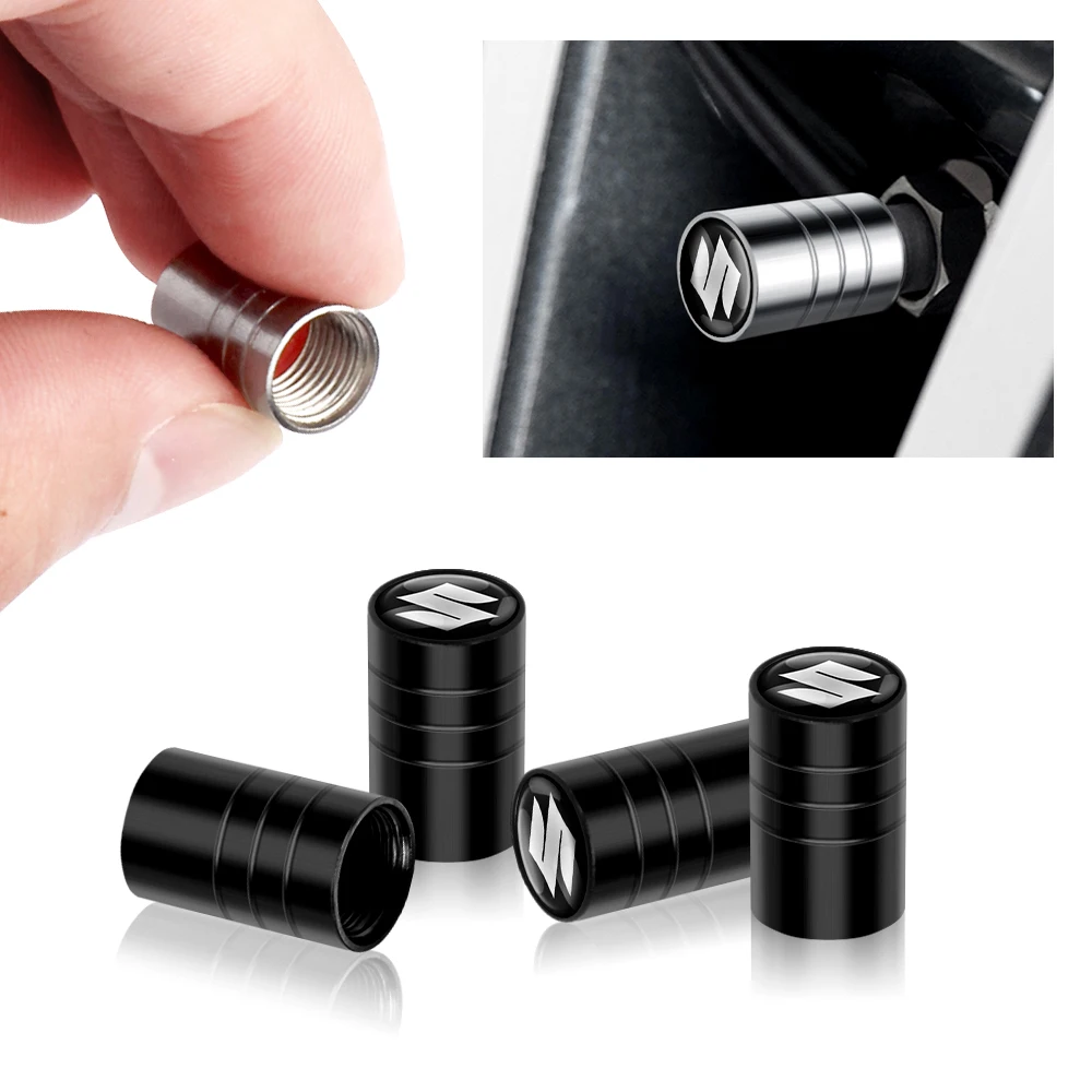 4PCS Universal Car Metal Wheel Tire Valve Caps Tyre Rim Stem Covers For ...