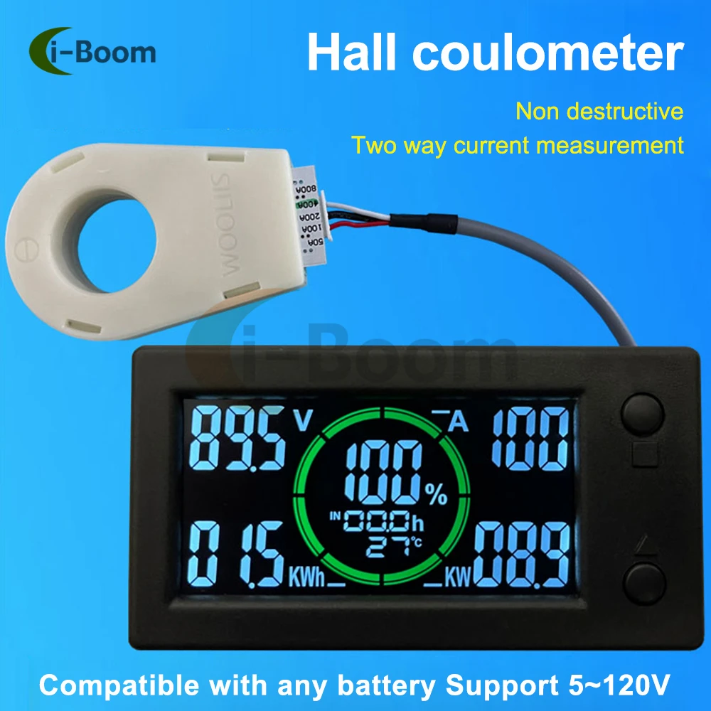 50A-100A-200A-400A-STN-LCD-Hall-Coulomb-Meter-Counter-Voltage-Current ...