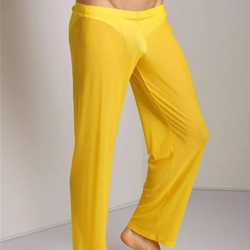 Helisopus See Through Pants Men's Sexy Transparent Trousers Male Loose ...