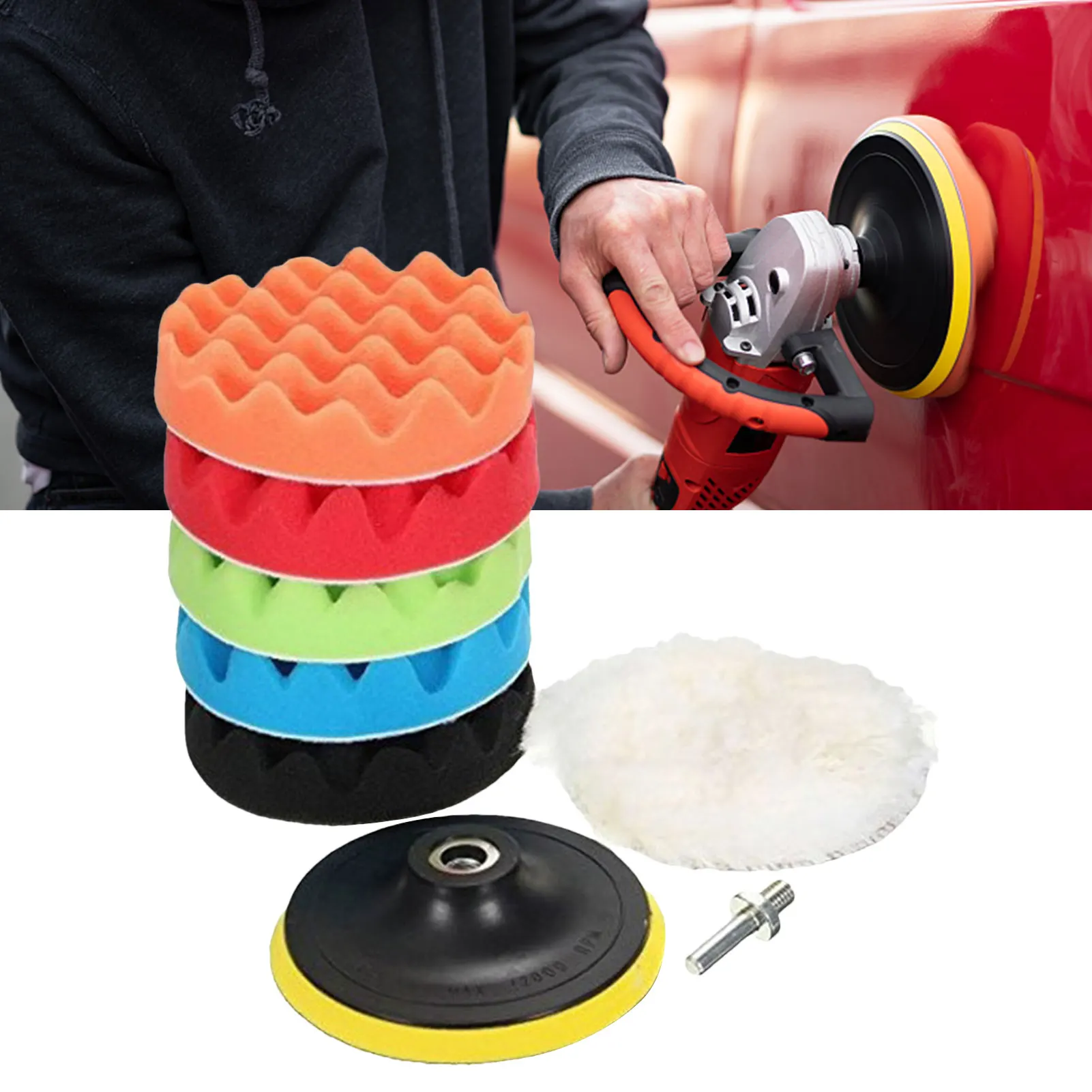 1 Set 8cm Car Polishing Kit Polish Pad Car Polish Buffing Pad Abrasive ...
