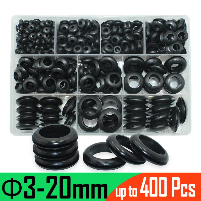 Ring-White-Black-Rubber-Grommet-Sealing-Washer-Plumbing-Gasket-Oil ...