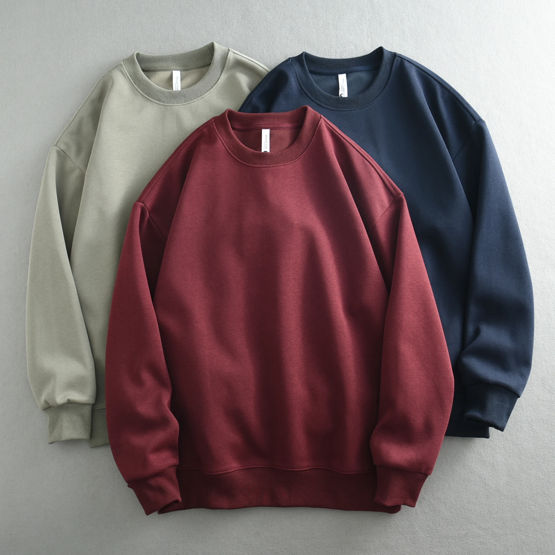Autumn-New-American-Retro-Long-Sleeve-O-enck-Solid-Color-Sweatshirts ...