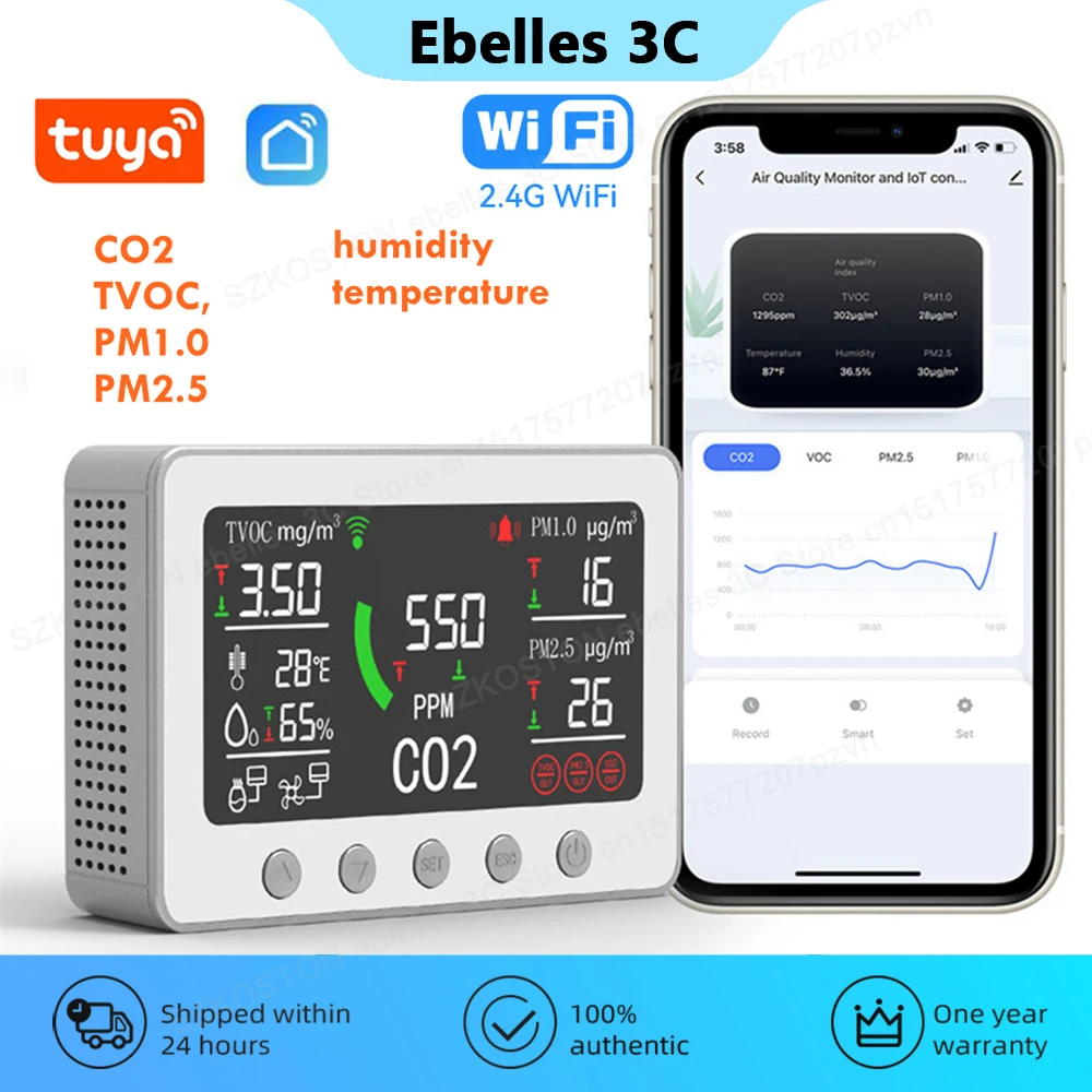 Tuya-WiFi-Co2-Sensor-6-in-1-Smart-Air-Quality-Sensor-Temperature ...