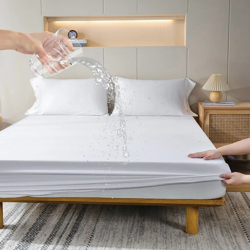 Waterproof-Solid-Color-Bed-Mattress-Cover-Adjustable-Bed-Sheet-Covers ...