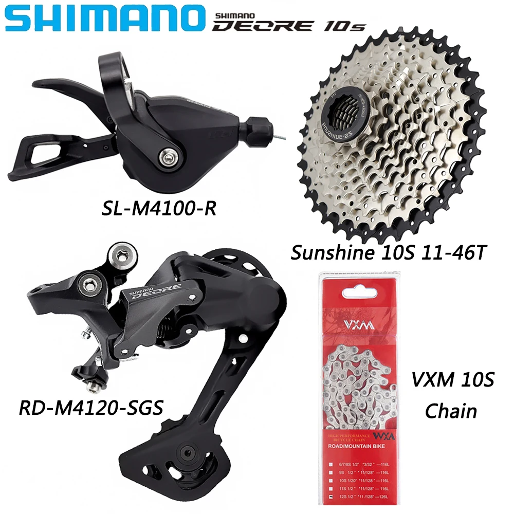 SHIMANO-DEORE-M4100-10-Speed-Kit-M4120-Rear-Derailleur-Sunshine-46T-50T ...