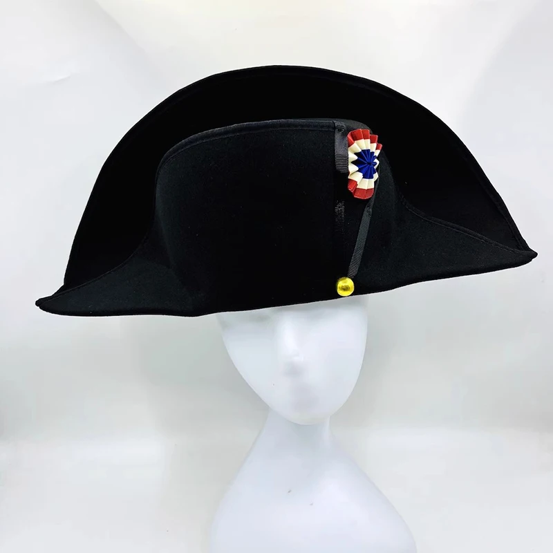 Napoleon-French-Style-Admiral-Captains-Bicorne-Hat-Cosplay-Woolen-Cap ...