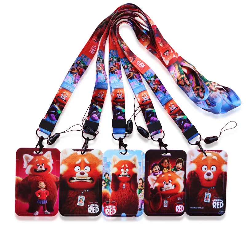 Disney Turning Red ID Card Holder Lanyards Women Business Neck Strap ...