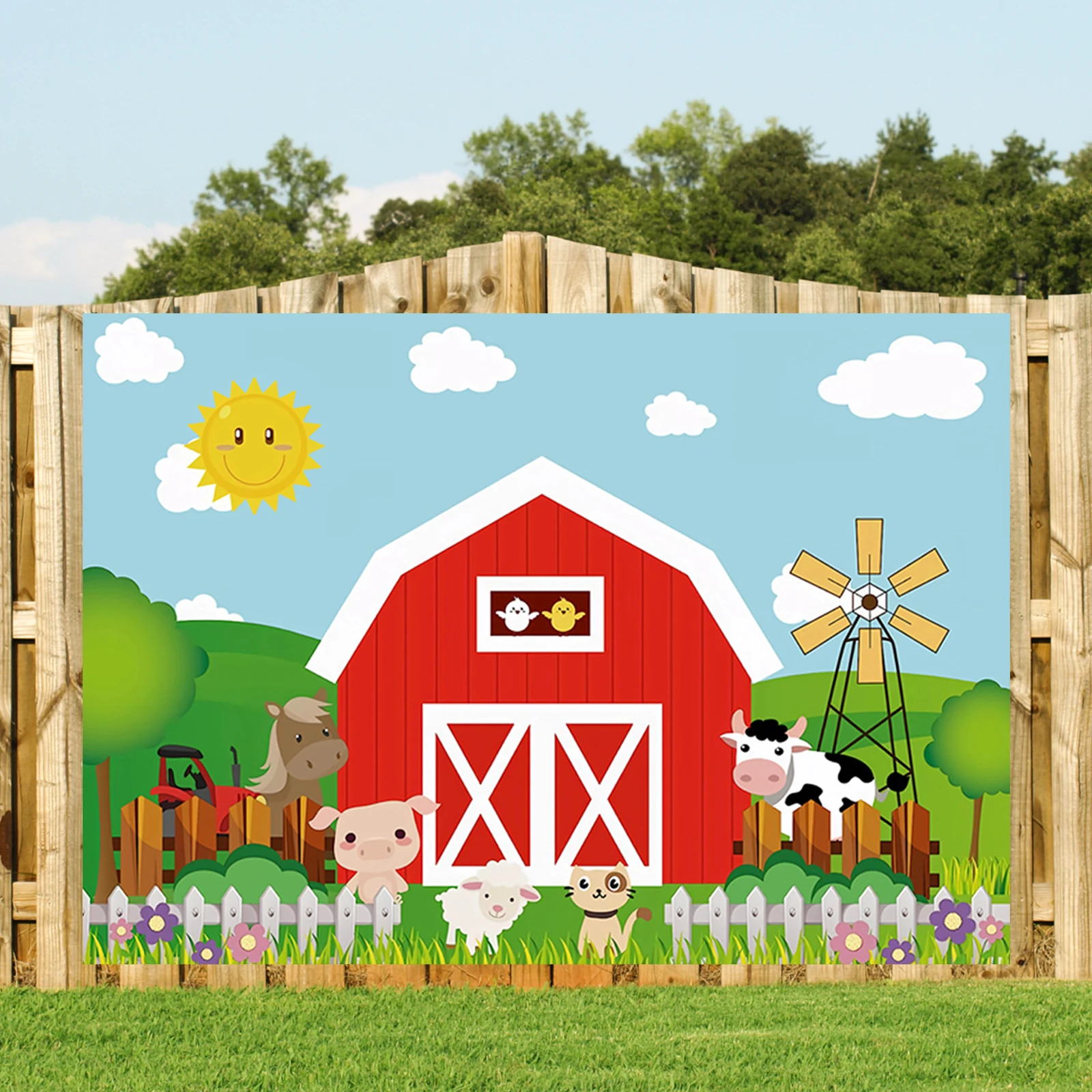 Western-Farm-Animal-Theme-Photography-Background-Birthday-Party ...