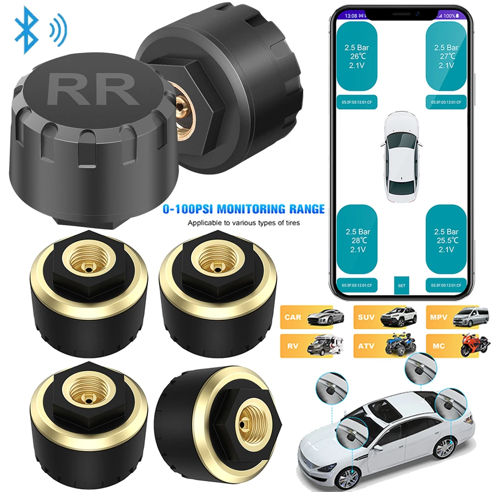 Car-TPMS-Tire-Pressure-Monitoring-System-Bluetooth-5-0-Mobile-Phone ...