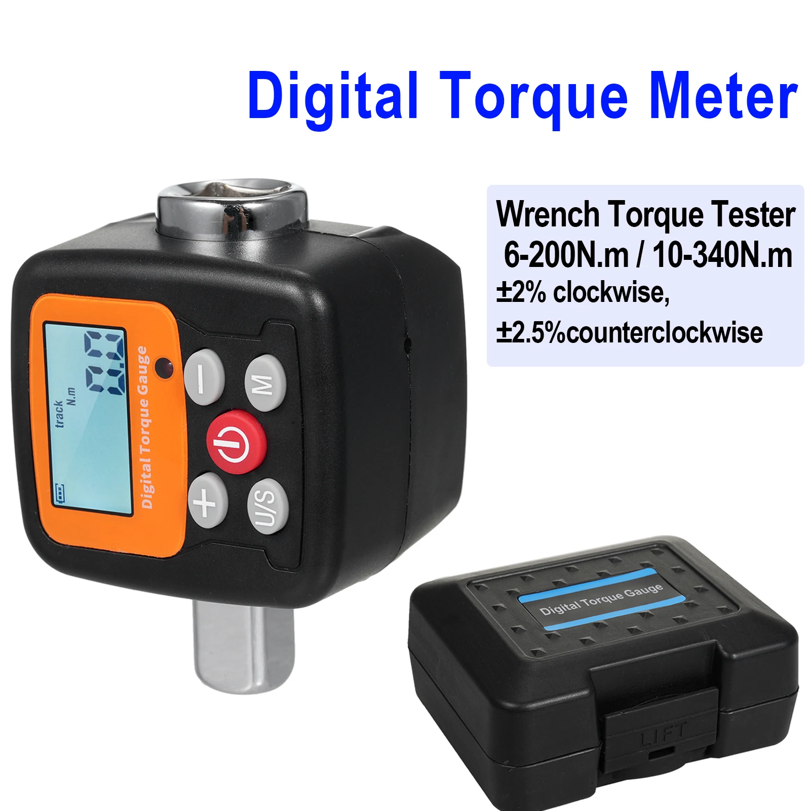 Digital Torque Meter 6-340 N.m Wrench Torque Tester Electronic Torque ...