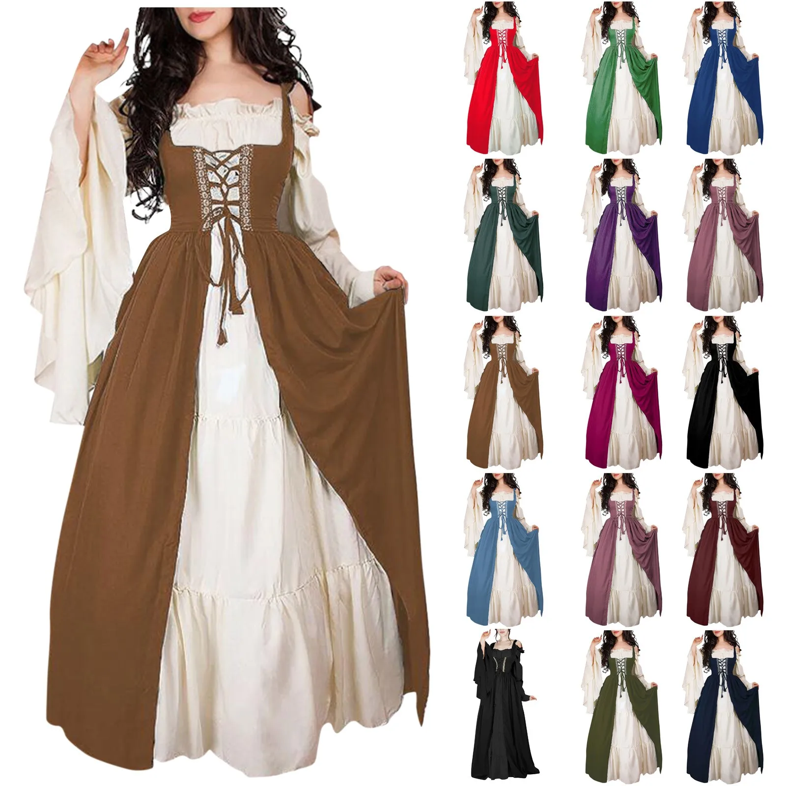 Medieval-Punk-Dress-Vintage-Party-Dress-Cosplay-Costumes-Women-Bandage ...