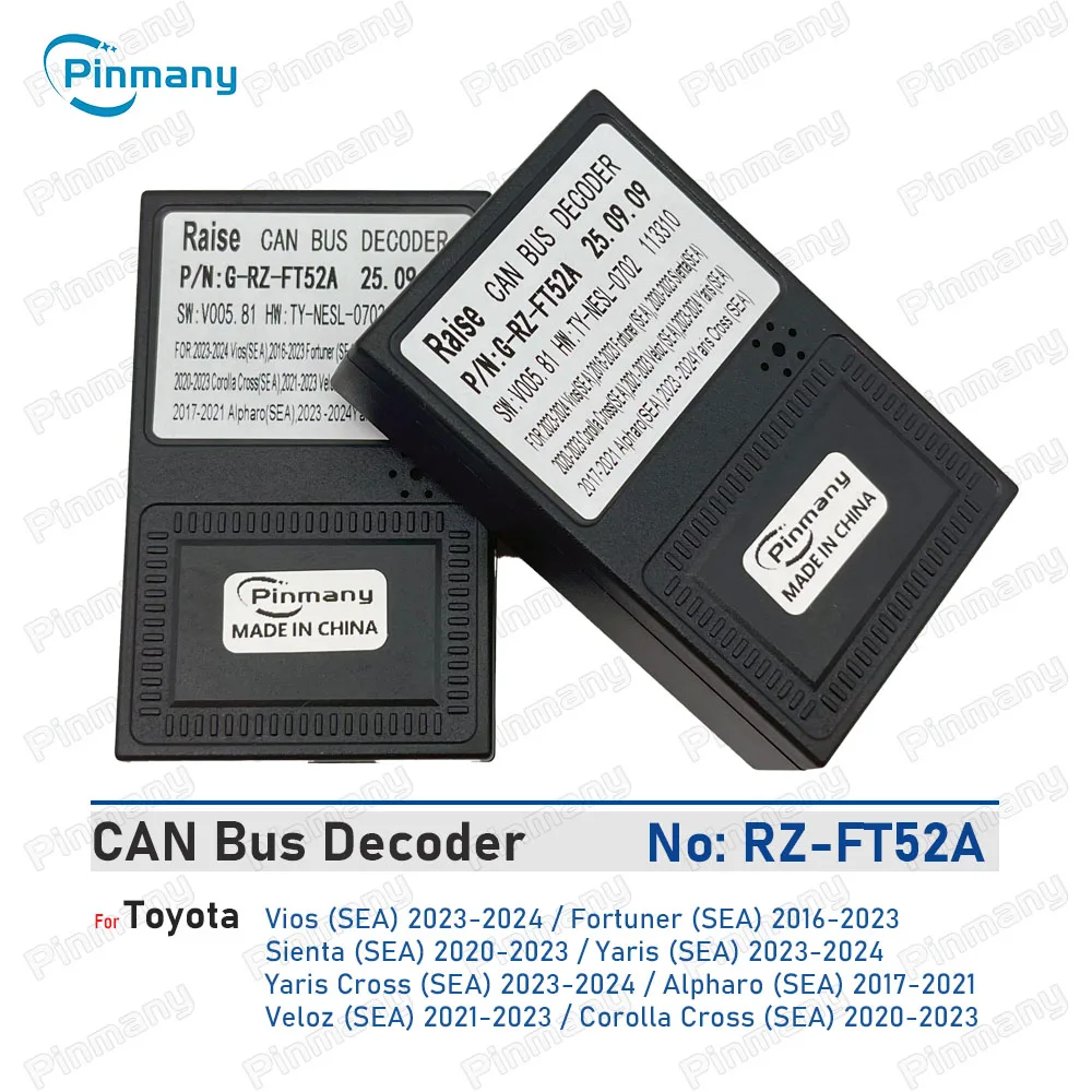 Car Radio CAN Bus Decoder RAISE RZ-FT52A black box for Toyota Vios ...