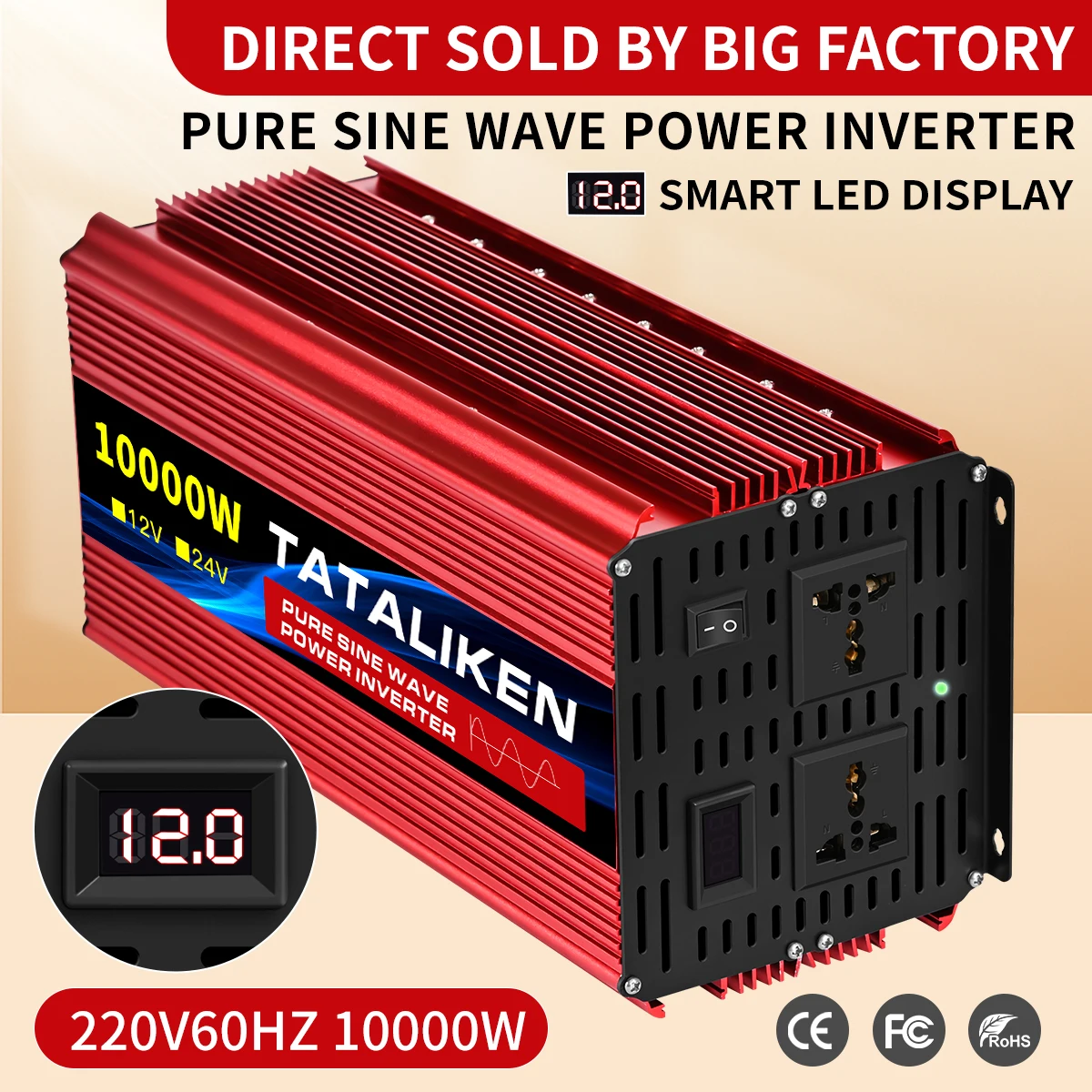 1000W-10000W-Pure-Sine-Wave-Power-Inverter-12V-24V-DC-To-110V-220V ...