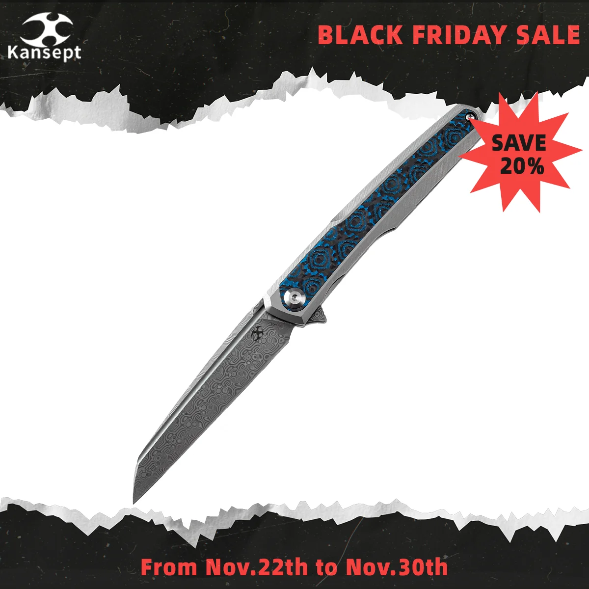Kansept-Arcus-K1046D2-Wharncliffe-Folding-Knives-Damascus-Blade-with ...