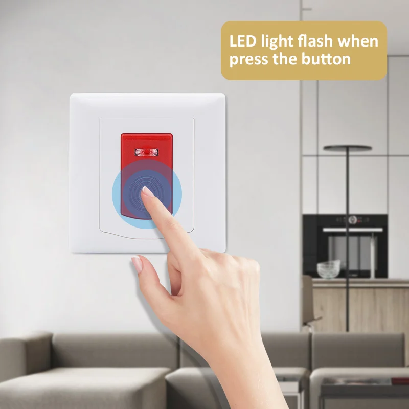 Pb-200r Wireless Emergency Button Sos Panic Button 433mhz One Key Alert ...