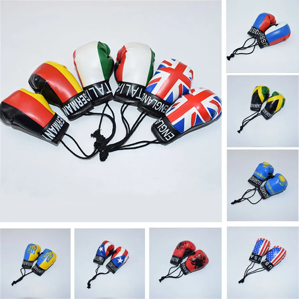 National-Flag-Car-Boxing-Gloves-Hanging-Mirror-PVC-Pendant-in-Car ...
