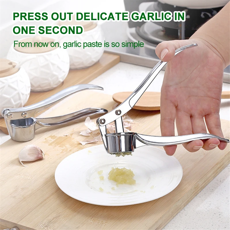 Garlic-Press-Crusher-Mincer-Kitchen-Stainless-Steel-Garlic-Smasher ...