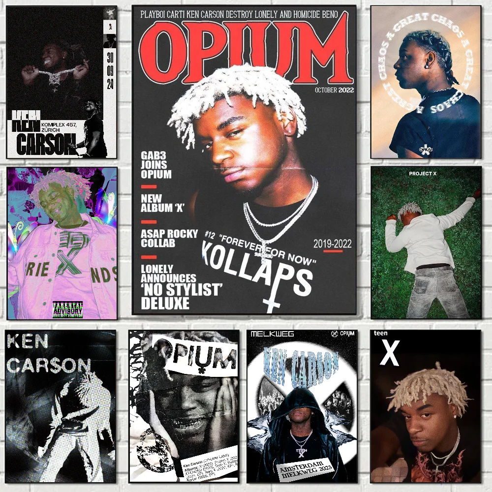 Rapper Ken Carson A Great Chaos Poster Self-adhesive Art Waterproof ...