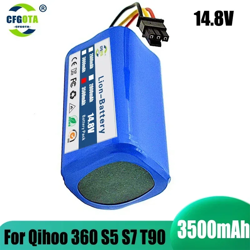 100-for-Qihoo-360-S5-S7-T90-14-8v-3500mah-Robot-Vacuum-Cleaner-Battery ...