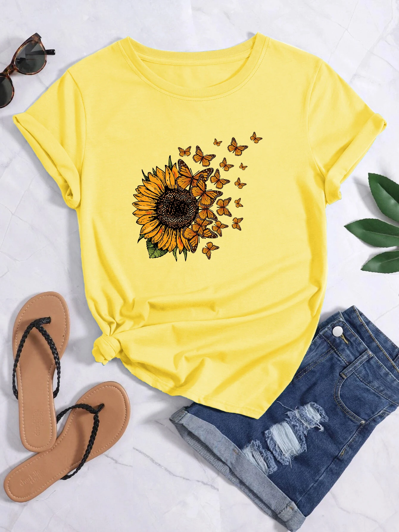 Sunflowers-and-butterflies-Tee-Print-Crew-Neck-T-shirt-Women-s-Casual-Loose-Short-Sleeve-Fashion.jpg