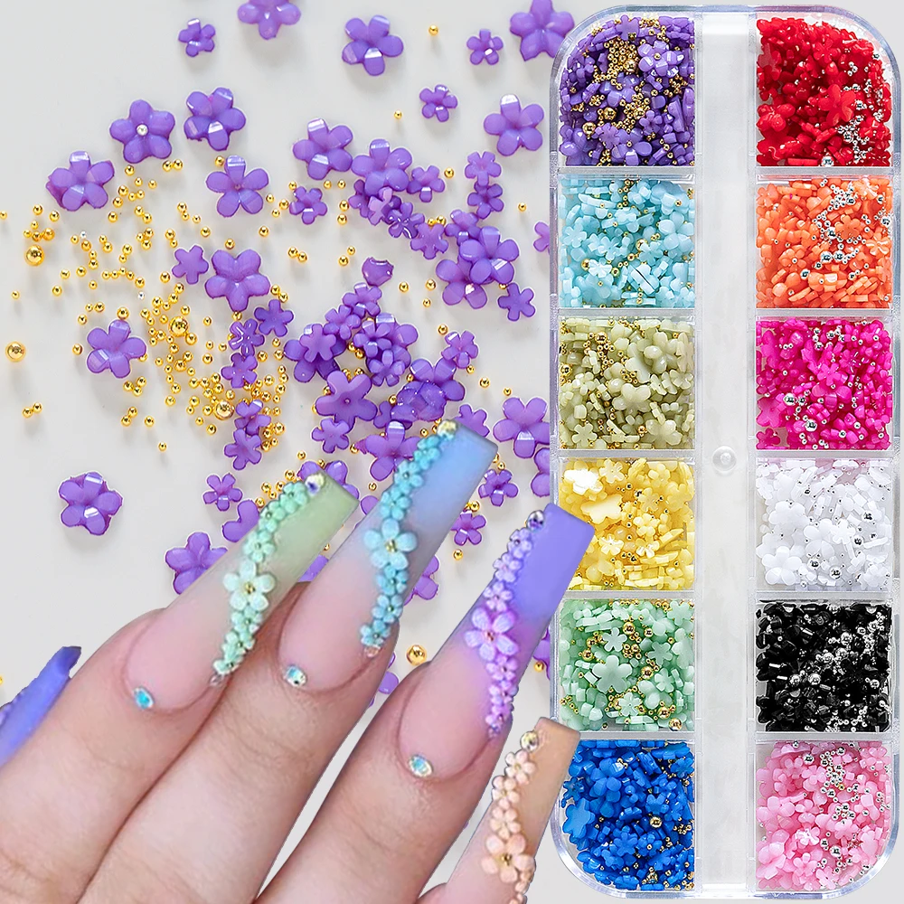 12Grids-Acrylic-Flower-Nail-Charms-12-Colors-Set-3D-Flower-Nail-Art ...