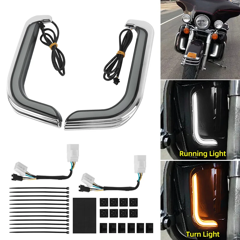 Motorcycle-LED-Fairing-Lower-Grills-Light-For-Harley-Touring-Street-Electra-Glide-Road-King-CVO ...