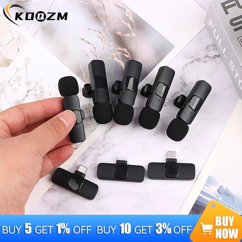 Black-Wireless-Microphone-Audio-Video-Mini-Mic-For-Phone-Laptop-Live ...